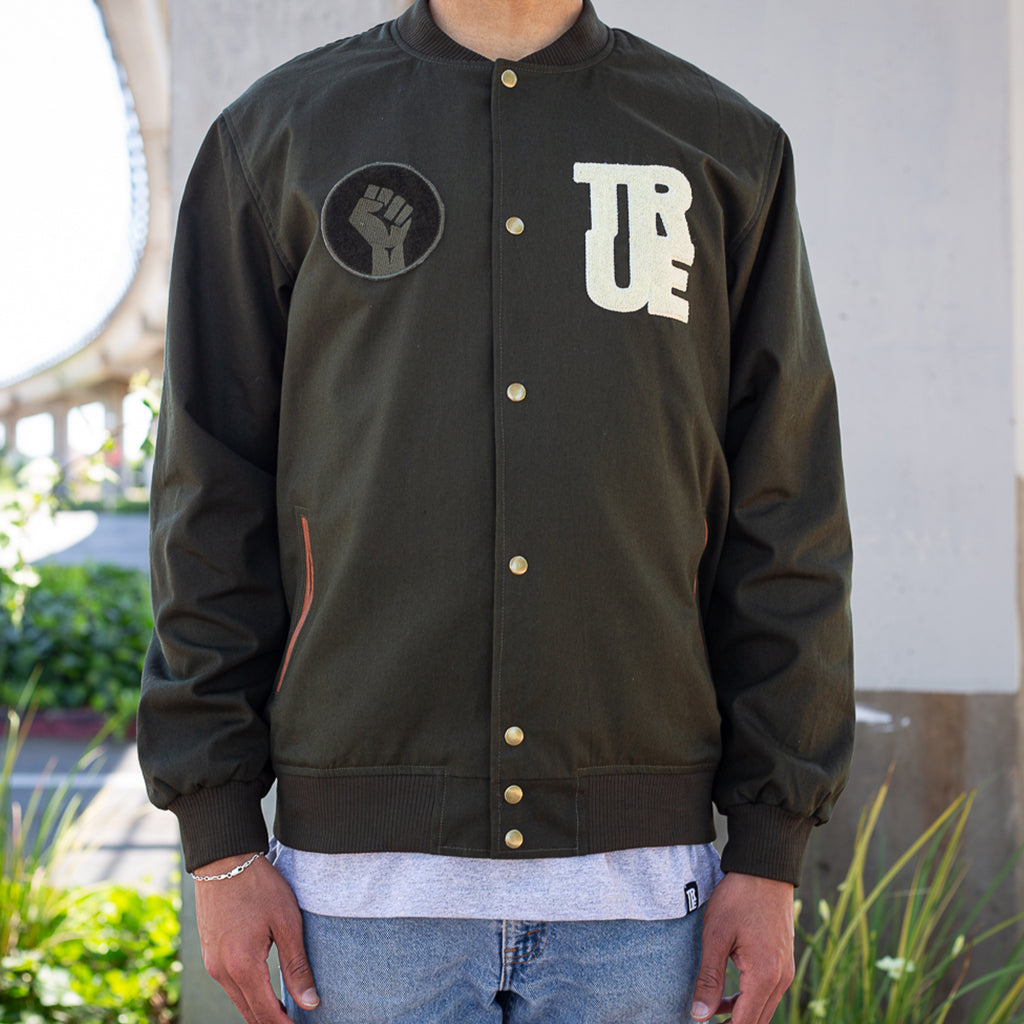 Men's True General Purpose Varsity Jacket Olive – Shop True Clothing